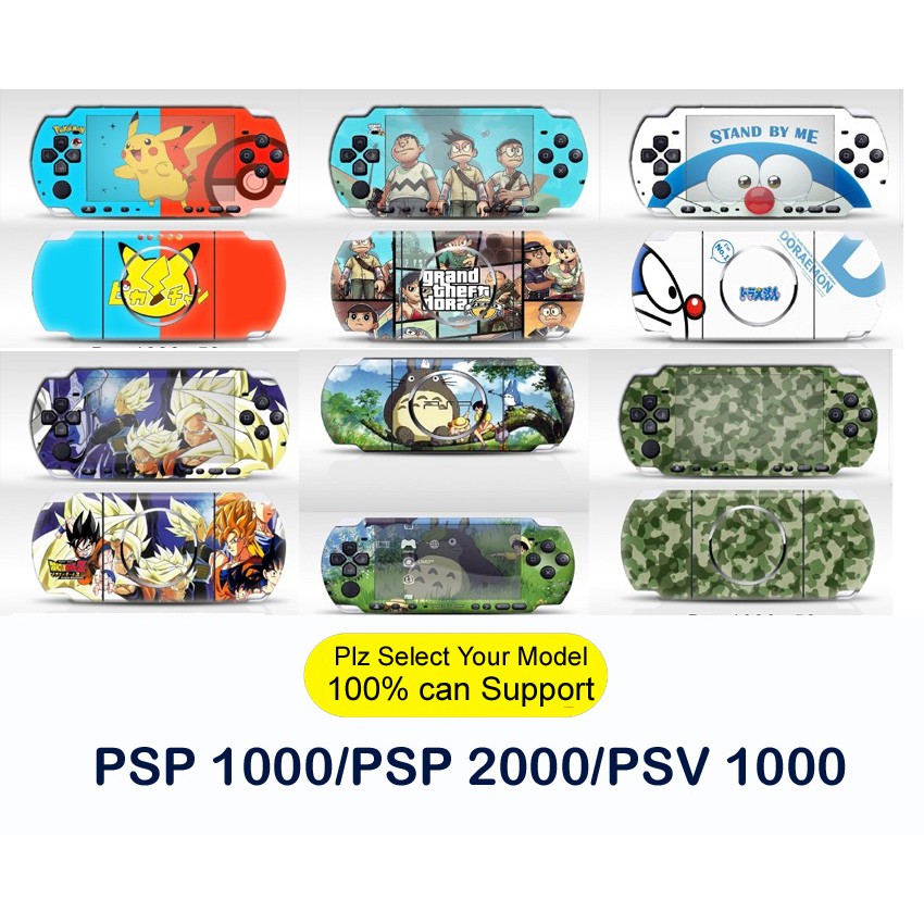 PSP E1000/1000/2000 /3000/PSV 1000 - 2pcs/pk Read & Front Skin Decal ...