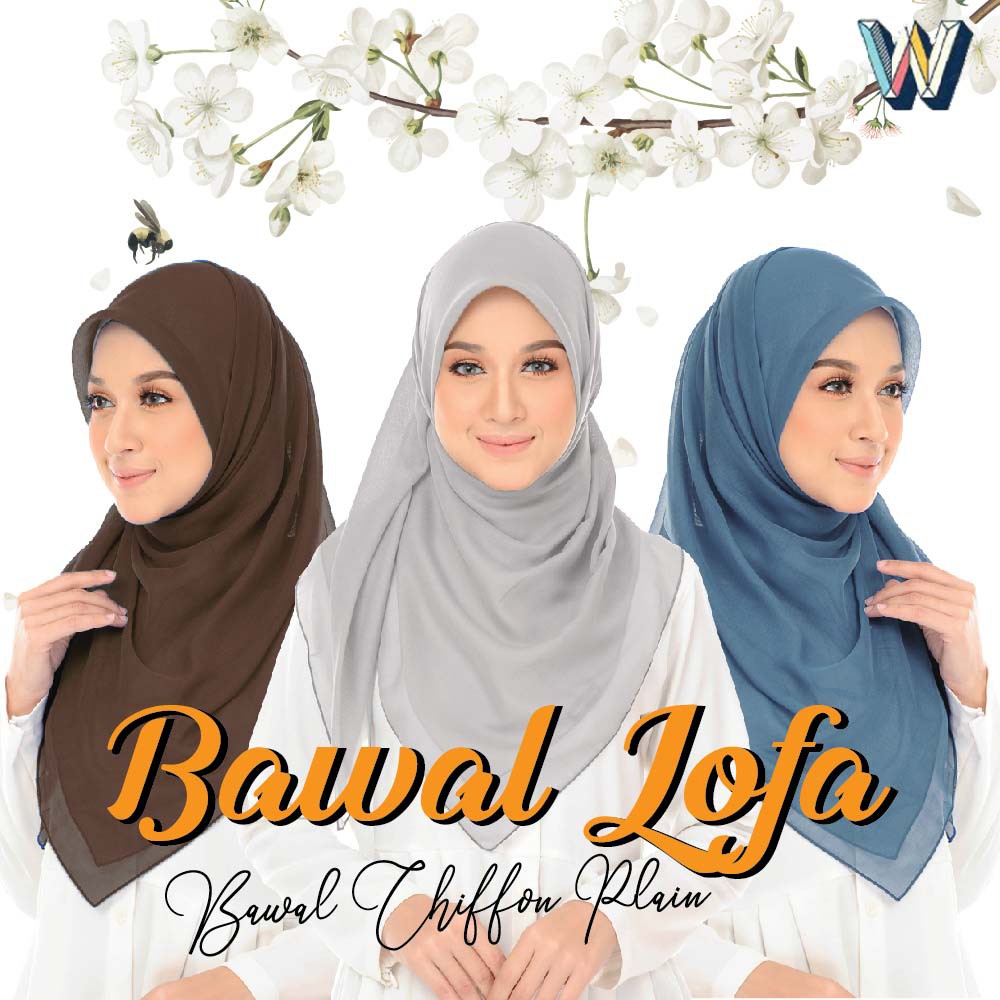 🔥READY STOCK🔥 (21-40) TUDUNG BAWAL LOFA CHIFFON PLAIN | Shopee Malaysia