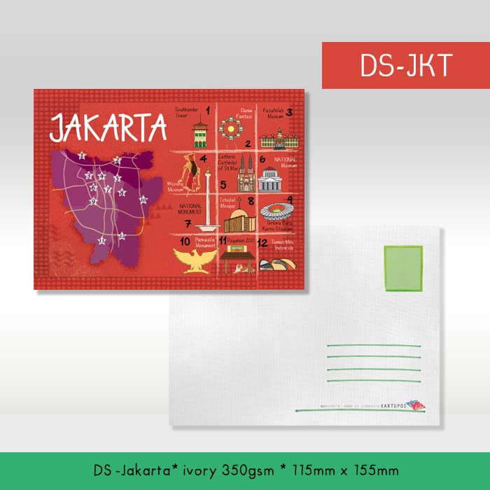 Posnesia Indonesia Tourist Map Postcard/Postcard Map Of Indonesian ...