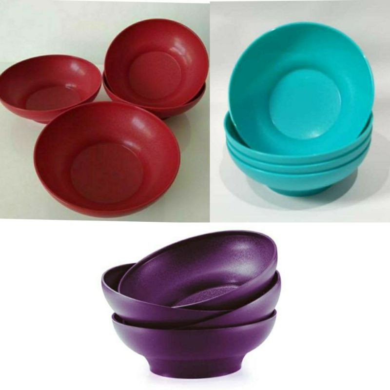 Tupperware Blossom Bowl 4pcs cherry RED / Royale Blue / emerald green ...