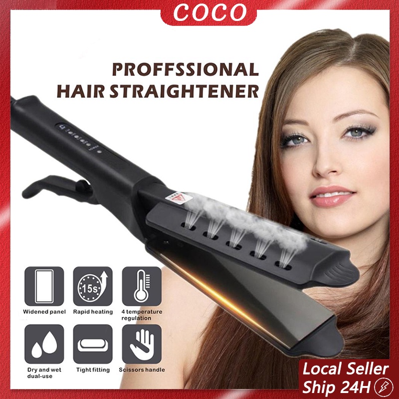 🔥Local Seller🔥Steam Hair Straightener Four-gear Fast Warm-up Adjustment ...