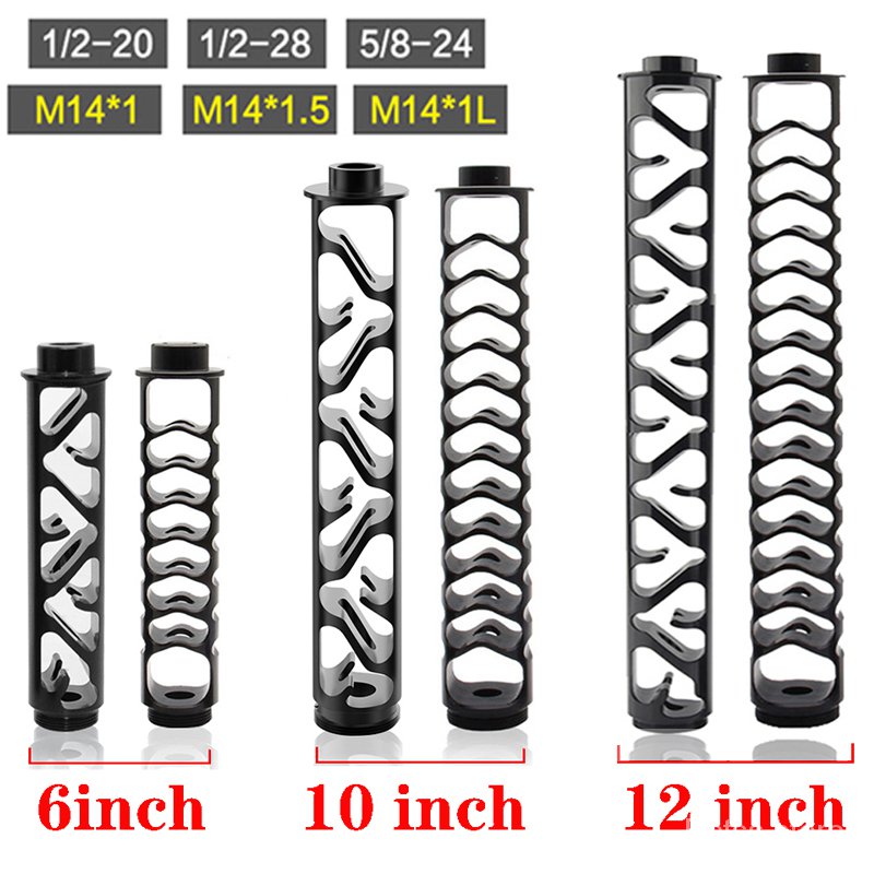 6" 10" 12" Spiral 1/2-28 5/8-24 Single Core Black Aluminum Tube Car ...