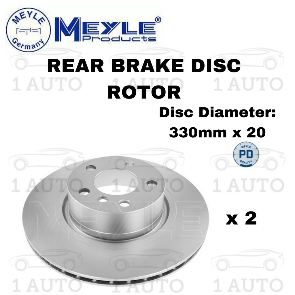 MEYLE GERMANY REAR BRAKE DISC ROTOR BMW X3 F25 20d 20i 28i 20iX 28iX ...