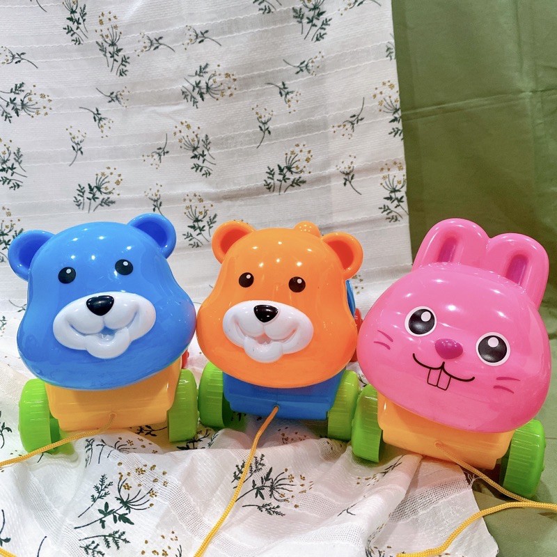 Pull line Happy Animal_ Tarik tali_ Blue Bear_Pink Rabbit_Orange Bear ...