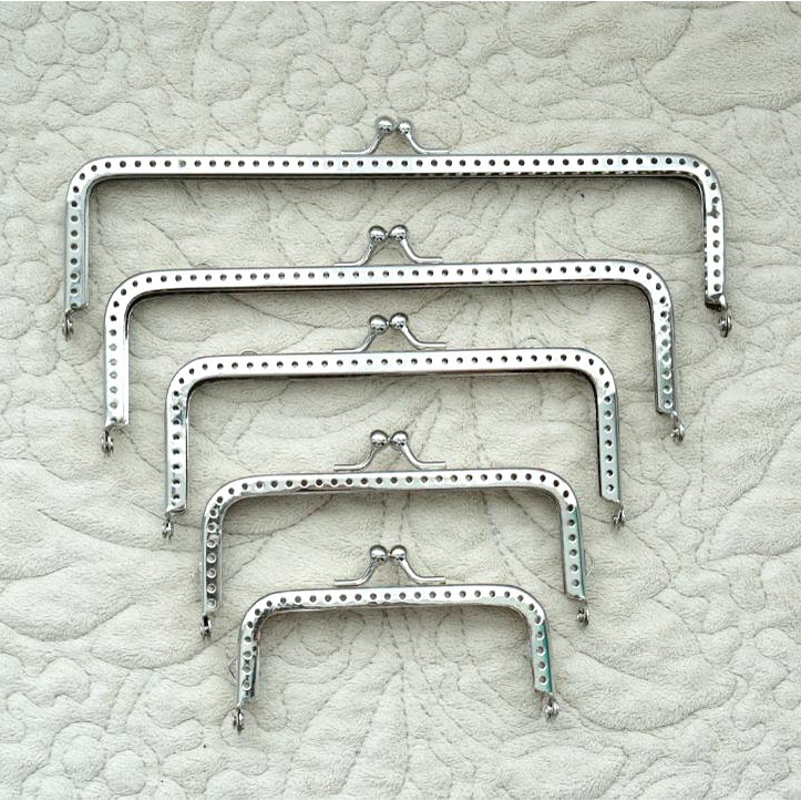 Basic Silver Rectangular Purse Frame|Gamaguchi bag Clasps|5 sizes ...