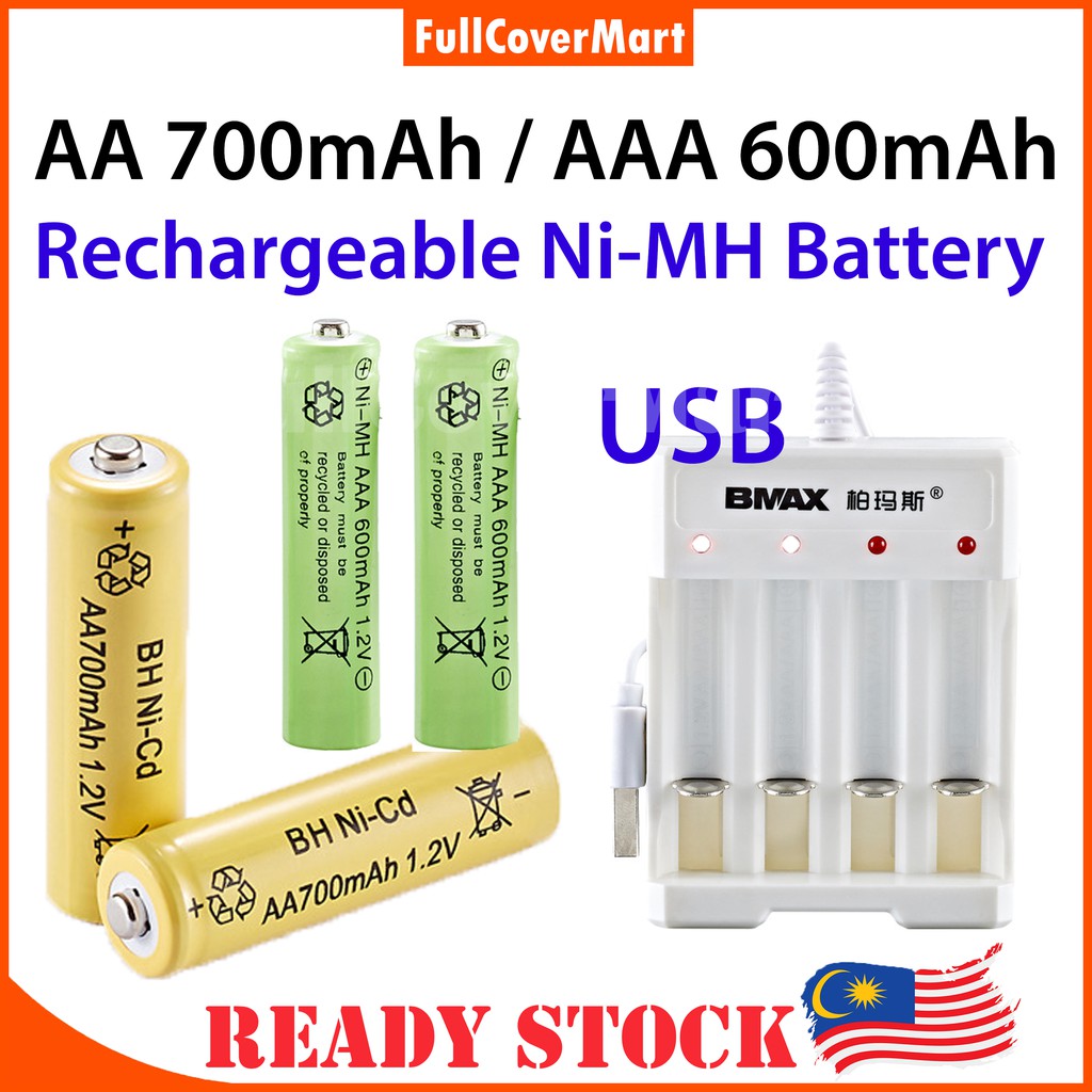 (BAT17) AA/AAA Rechargeable Battery for Toys Mouse Keyboard Nicd ...
