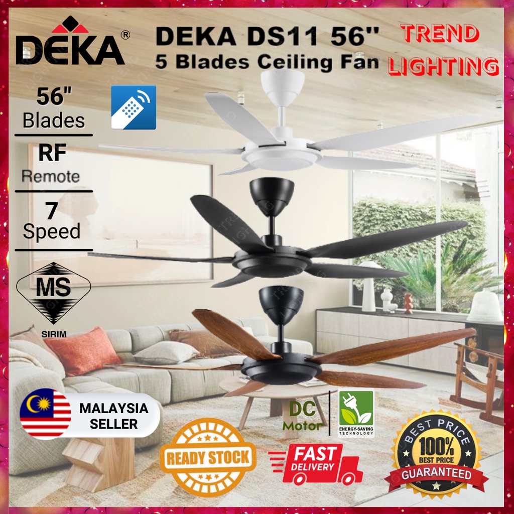 NEW MODEL!!! DEKA DS11 56" 5 Blades DC Motor Remote Control Ceiling Fan ...
