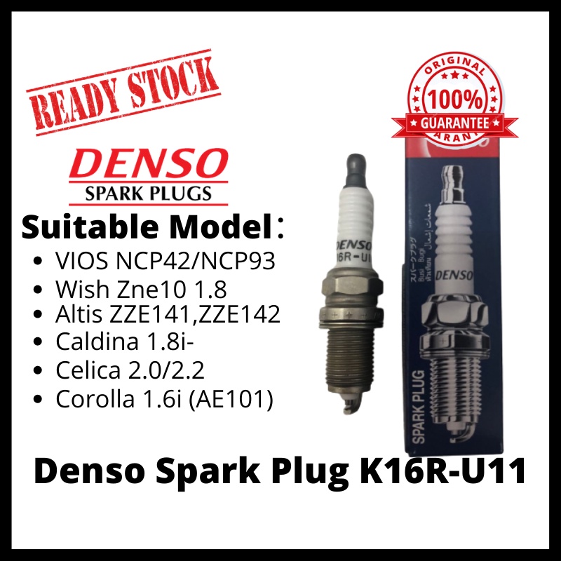 Denso Spark Plug Toyota Vios Ncp42 Ncp93 Wish Zne10 1.8 Altis Zze122 ...