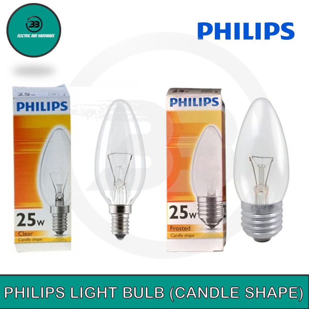 Philips Clear Frosted Candle shape bulb 25W E14 E27 | Shopee Malaysia