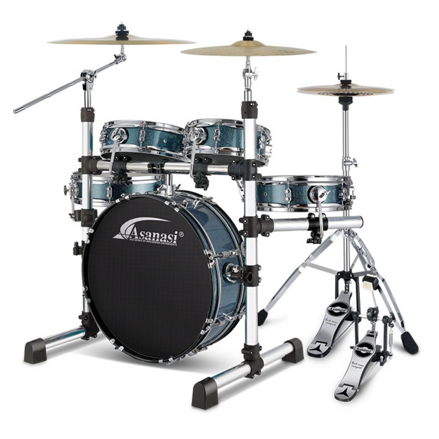 GST Full Size Adult 5-Piece Acoustic Drum Set with Cymbals Stands and ...