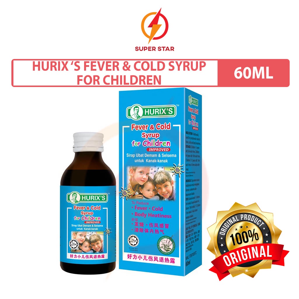 Hurix's Fever & Cold Syrup for Children Improved 60ml | Shopee Malaysia