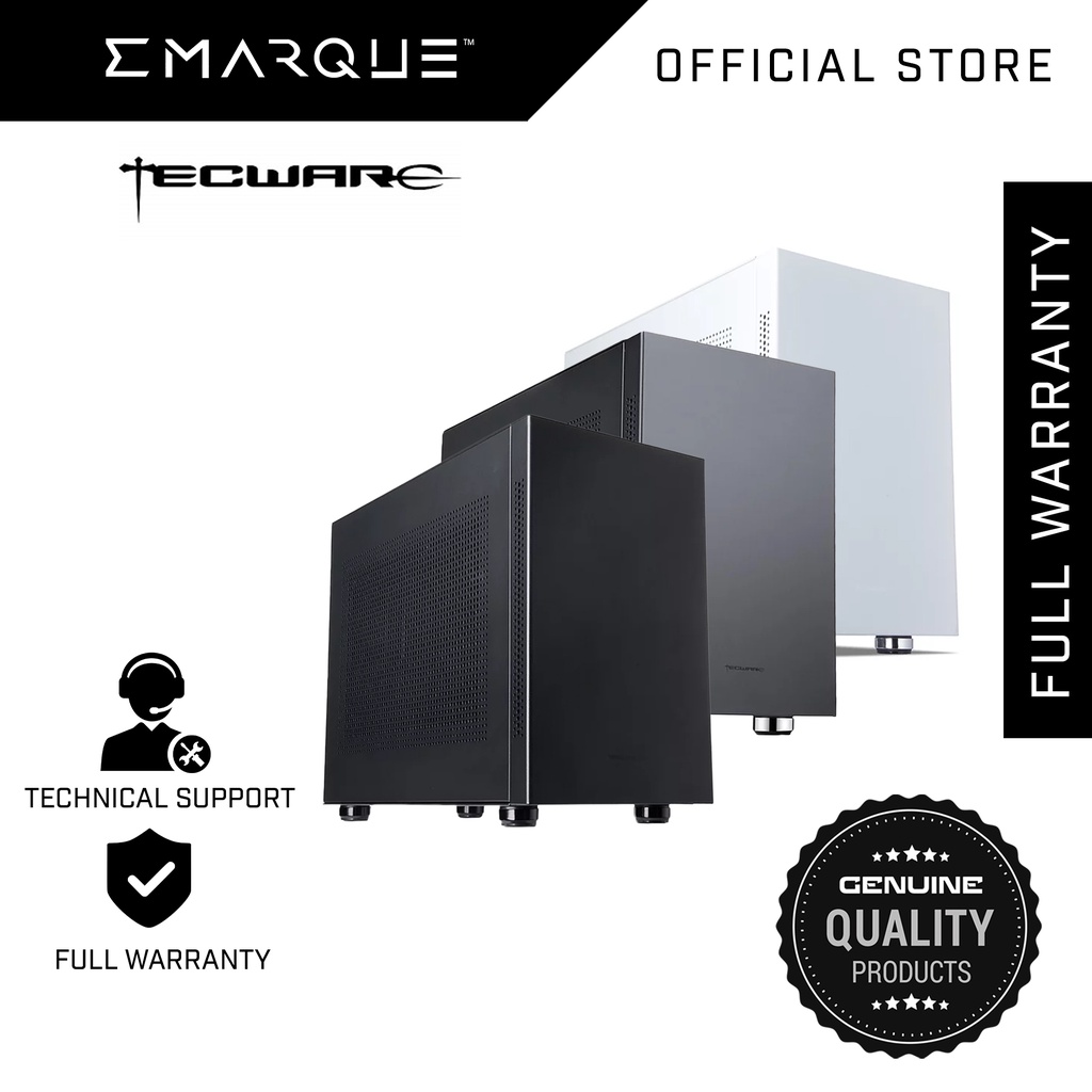 // Tecware Fusion Hybrid SFF Steel MATX PC Case Chassis - Black / Grey ...