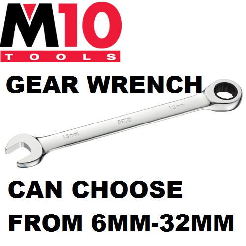 M10 6MM-32MM RANGE GEAR RACHET COMBINATION COMMON RING GEAR WRENCH ...