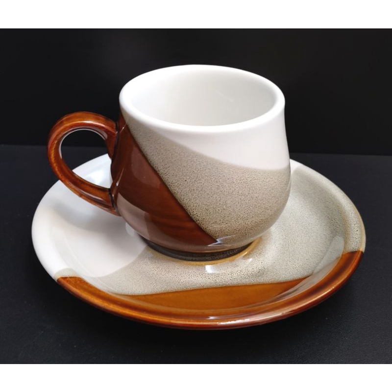Atelier Sone Japan 1970s Apollo Stone Tricolor Cup And Saucer | Shopee ...