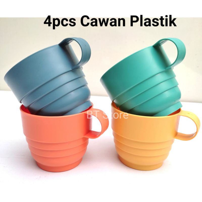 Ready Stock* Cawan Plastik 4pcs Colourful Plastic cup for Kids gelas ...