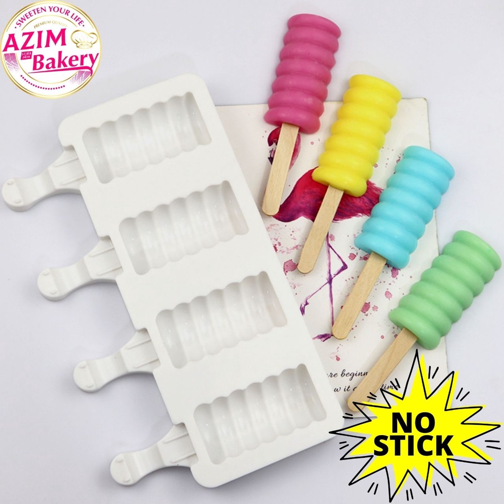 Acuan Ais Krim Silikon | Swirl Popsicle Mold | Spiral Popsicle Mold ...