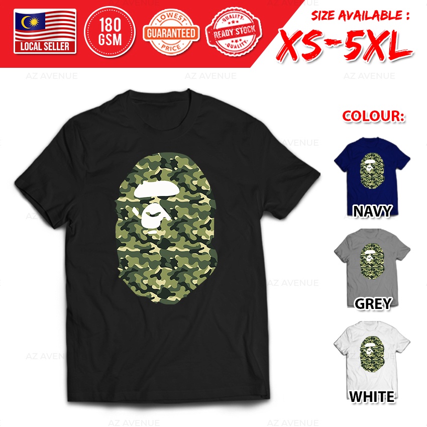 BAPE Fashion A Bathing Ape Street Wear Unisex T-Shirt T Shirt Baju BAPE ...