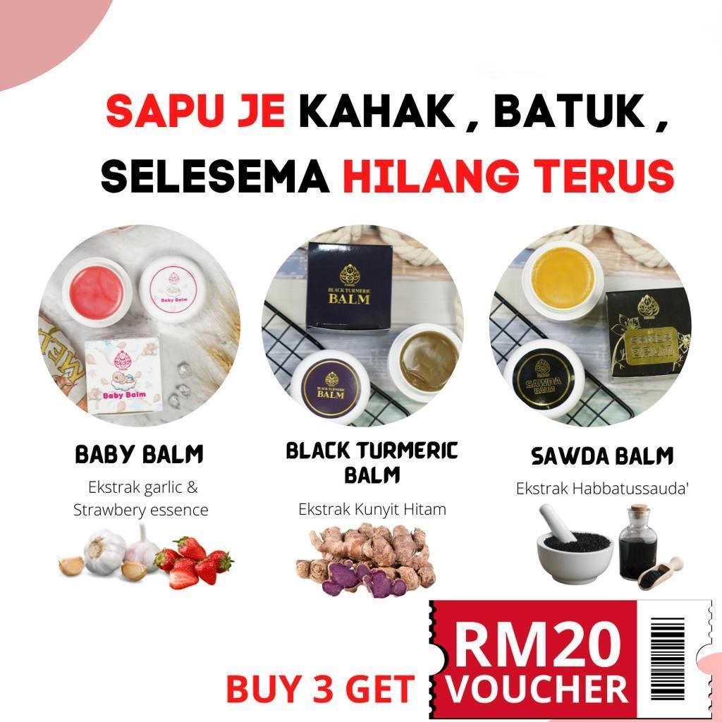 Balm D'Haddad ( PAKEJ 3 RM100 ) Baby Balm | Sawda Balm | Black Turmeric ...