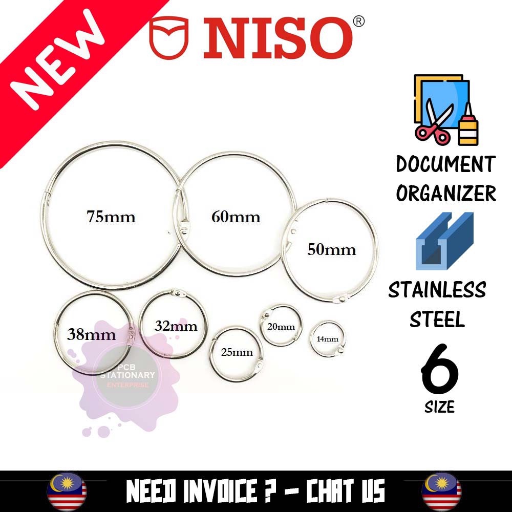 Card Ring Paper Book Rings Stainless Steel Binding Ring Binder Ring Key ...