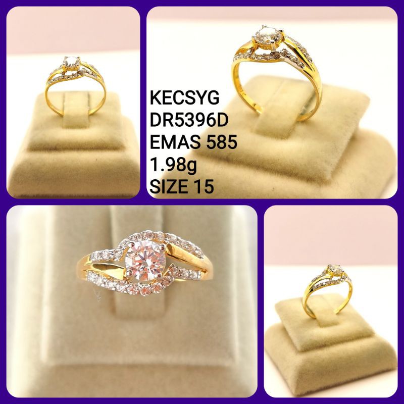 🔥CINCIN PERMATA SWISS DIAMOND🔥EMAS / GOLD 585🔥 | Shopee Malaysia