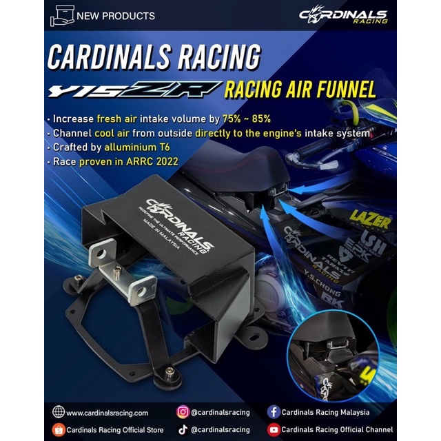 CARDINALS RACING AIR FUNNEL - YAMAHA Y15ZR / Y16ZR | Shopee Malaysia