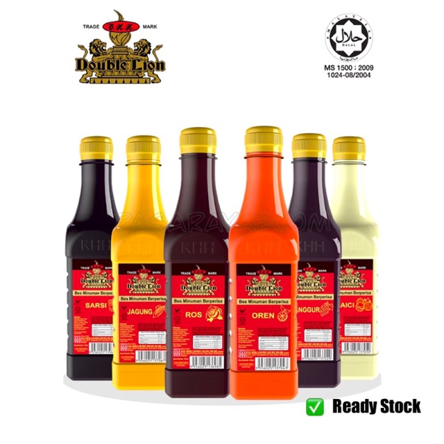 DOUBLE LION (375ml) Flavoured Concentrated | Minuman Berperisa | Shopee ...