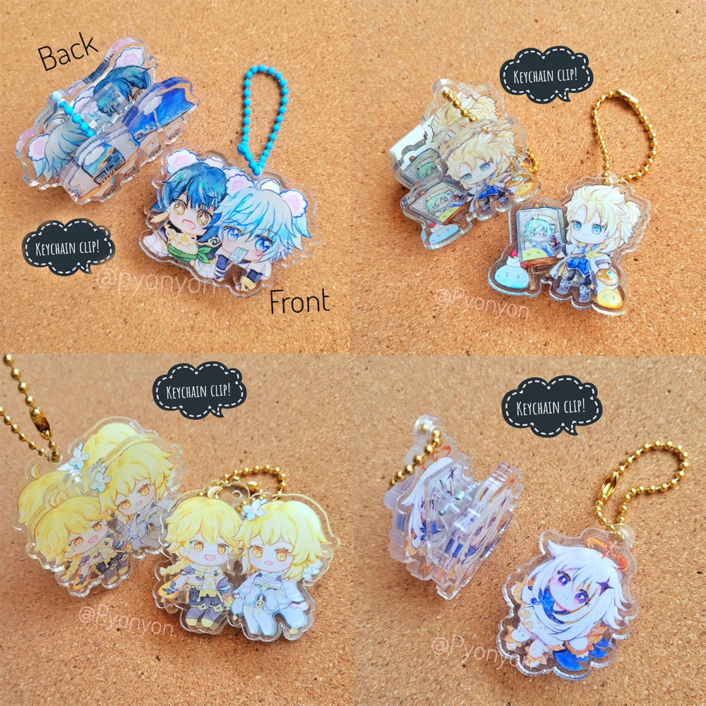 Genshin Impact keychain clip Paimon Xingyun Albedo Lumine Aether chibi ...