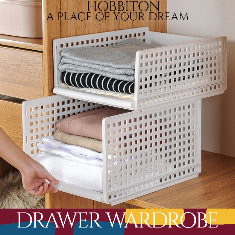 READY STOCK Stackable Drawer Rack Storage Cabinets Detachable Wardrobe ...