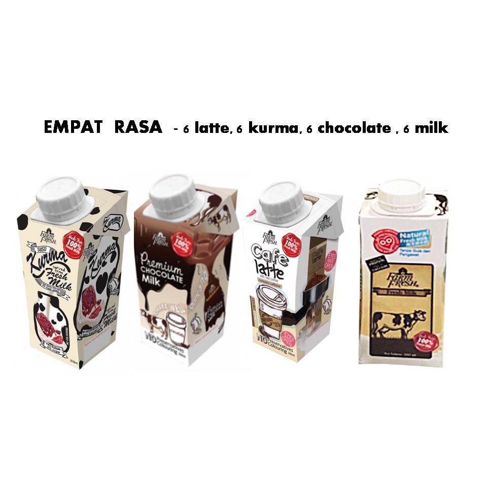 Farm Fresh Milk 200ml x 24 kotak Susu Segar UHT Kurma/Coklat,/Milk ...