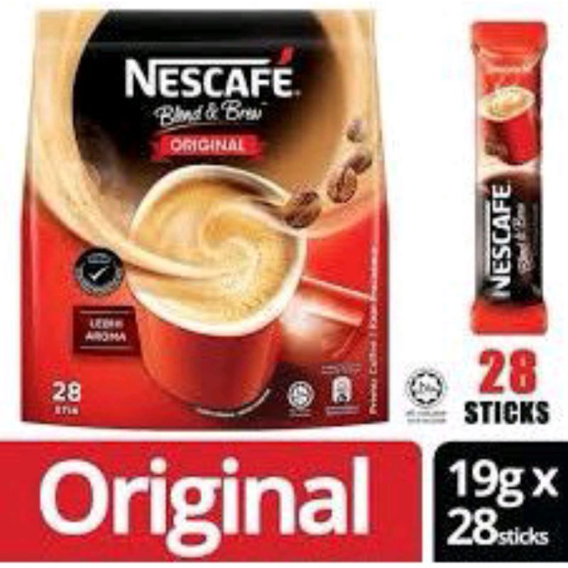 Nescafe 3 in 1 Original Blend (28 x 19g) 28sticks (Expired date 31/8 ...