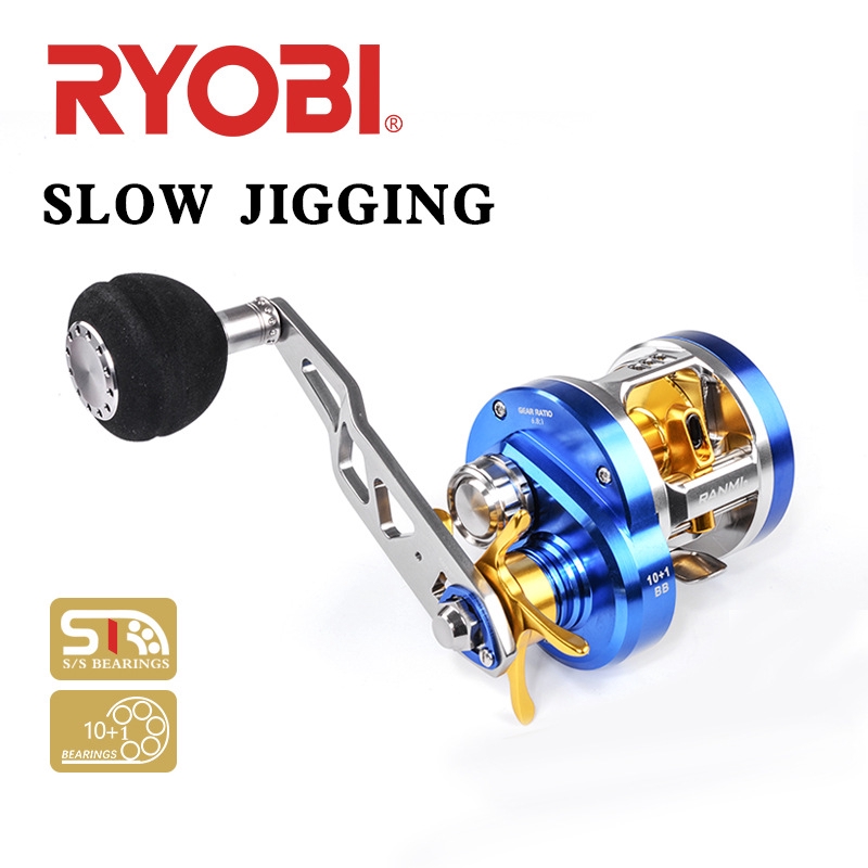 Original RYOBI Super Hi speed slow jigging fishing reel Full metal sea fishing reel light ...