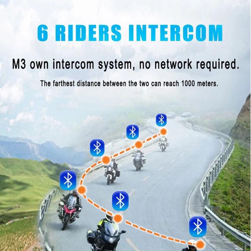 Maxto M3 Motorcycle Helmet Intercom Bluetooth & WIFI Recorer Group 6 ...