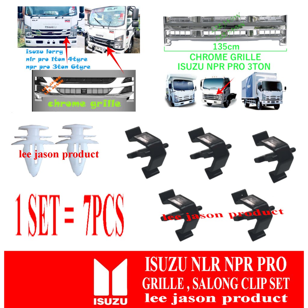 ISUZU NPR PRO NLR PRO SALONG GRILLE CLIP 1SET 7PCS | Shopee Malaysia