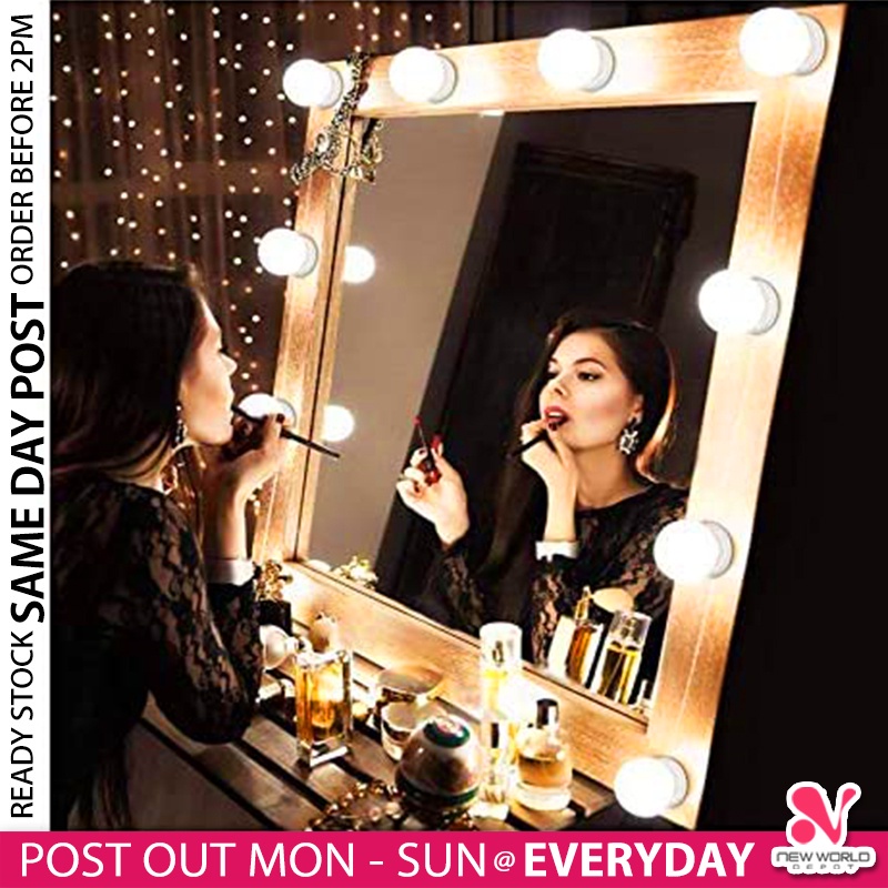 𝟮𝟴𝟯𝟱 𝗟𝗘𝗗 》 Hollywood Style Light LED Bulb Makeup Mirror 3 Mode USB Plug ...