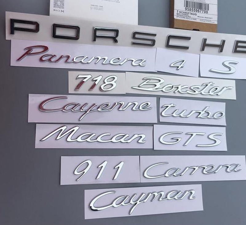 1 x High Quality Glossy Chrome PORSCHE GTS MACAN CAYENNE PANAMERA ...