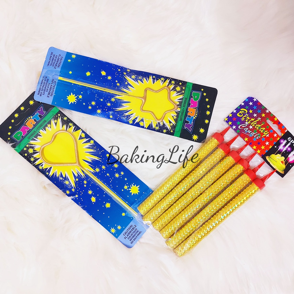(STOCK CLEARANCE) Birthday Sparkle Candle Love Star Firework Candle l ...