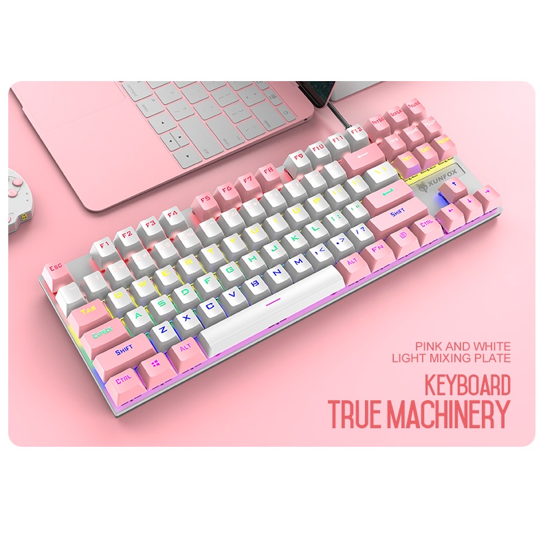 XUNFOX K80 /K10 Gaming Mechanical * Keyboard USB Luminous Color Wired ...