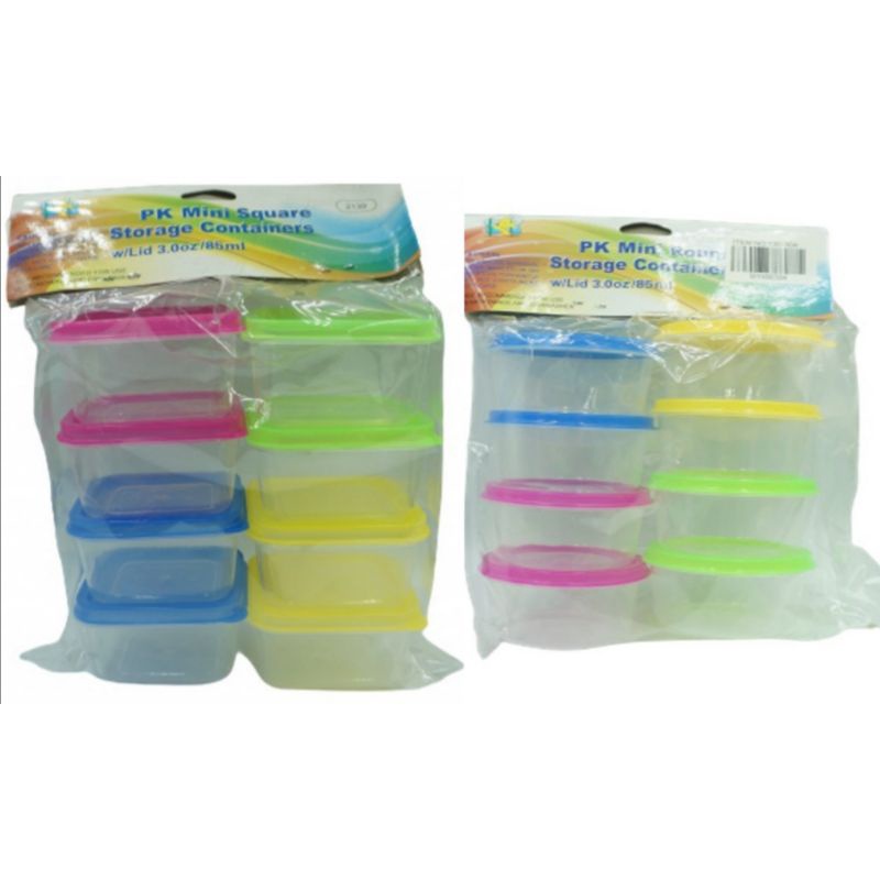 PK Mini Storage Container (85ml) Mini Round/Mini Square Storage ...