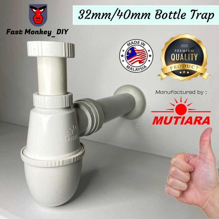 Mutiara PVC Plastic Bottle Trap [ 32MM/40MM] / Sink Accessories ...