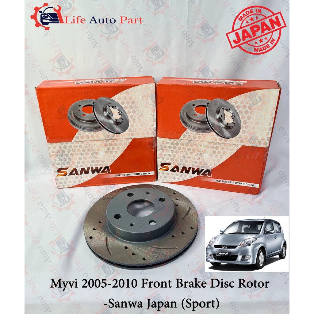 Sanwa Japan Brake Disc Rotor Perodua Myvi 2005-2010 -Sport (2 PCS ...