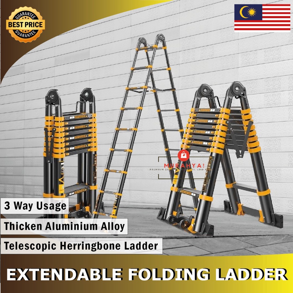 Double sided Telescopic ladder multipurpose Tangga lipat Heavy duty ...