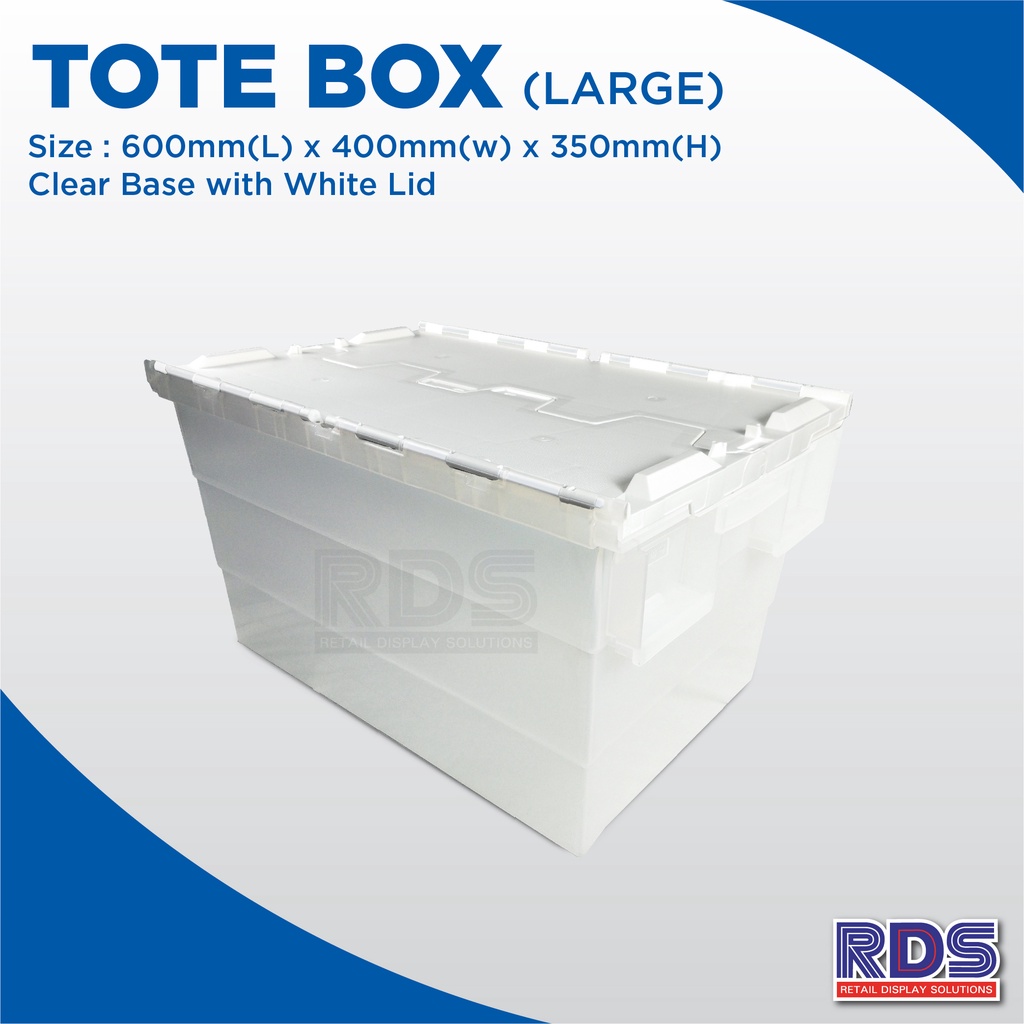 [SET OF 2] Security Tote Box Large Medium Stackable Container Plastic ...