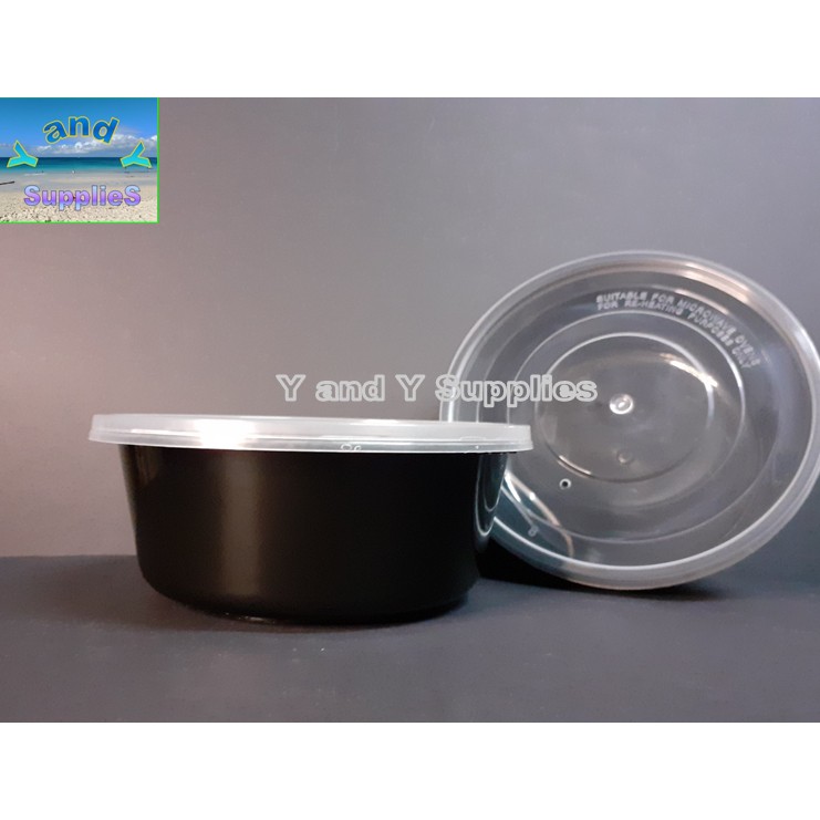 BLACK Microwavable Container Round for Take-outs, 10 Pieces! | Shopee ...