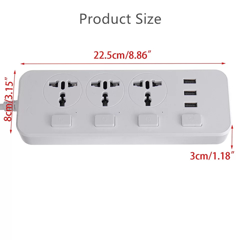 Daily Like | 3 Sockets 3/6 USB Malaysia standard Extension wire socket ...