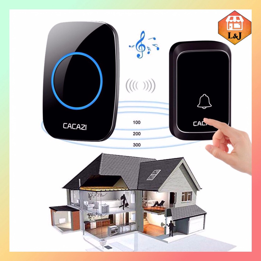 Digital Loceng Pintu Waterproof Wireless Doorbell 300 Meter Remote CALL ...