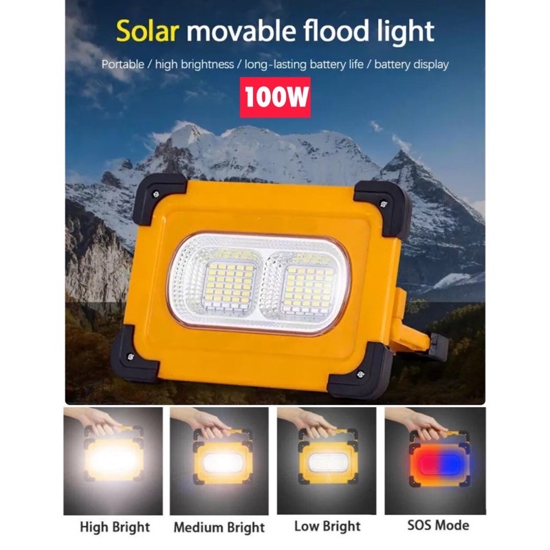 🔥ready stock🔥 Portable Multifunctional Solar Spotlight 100W Usb power ...