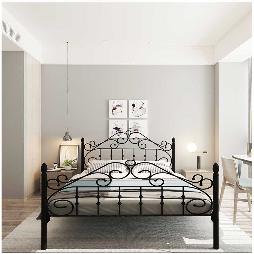 KATIL IKEA/Queen Bed Frame/Metal Bed/Katil Besi/Katil Putih/White Bed ...