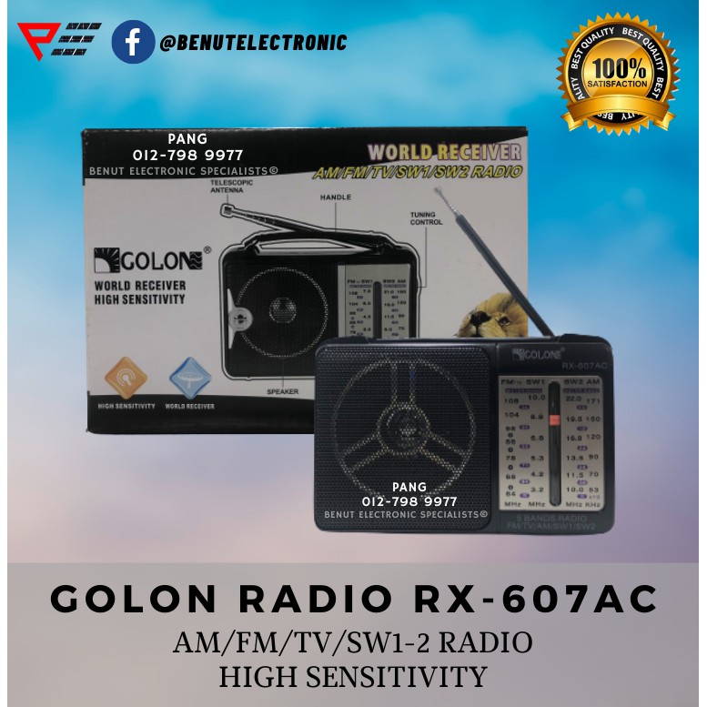 (ORIGINAL) GOLON RX-607AC Portable High Sensitivity AM/FM Radio ...