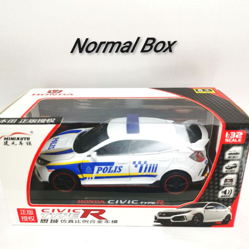 Honda Civic Type R Fk8 kereta Pdrm polis malaysia die cast car scale 1: ...