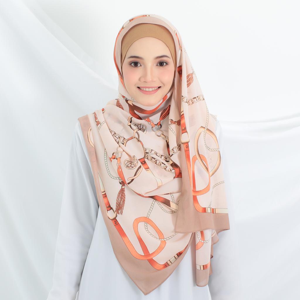 MC Printed shawl Chiffon inner hermes | Hijab | Tudung bawal | Tudung ...
